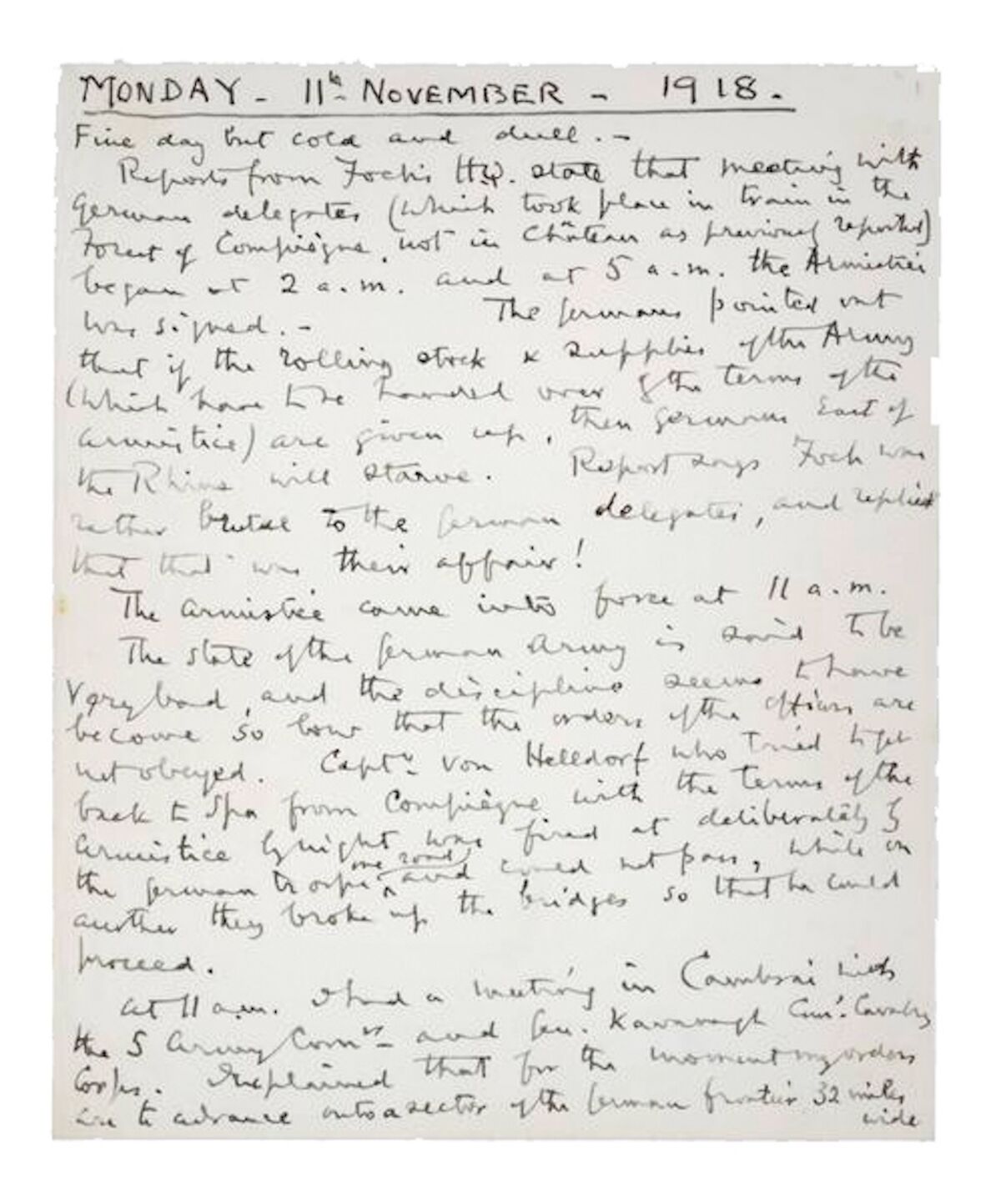 Autograph First World War Diary of Field Marshal Sir Douglas Haig, 1914 ...