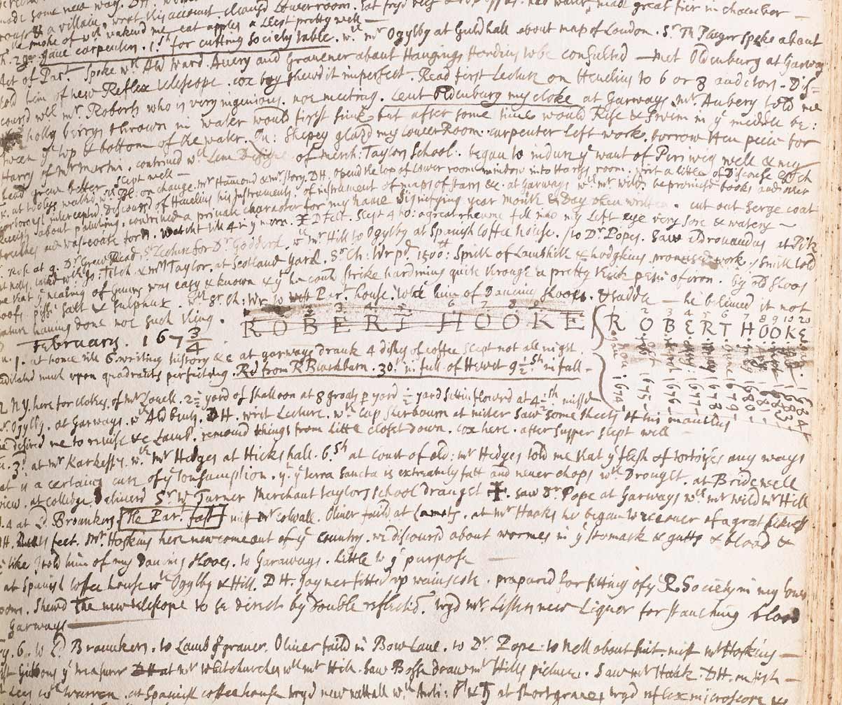 Robert Hooke’s Diary, 1672-1683 | UNESCO in the UK