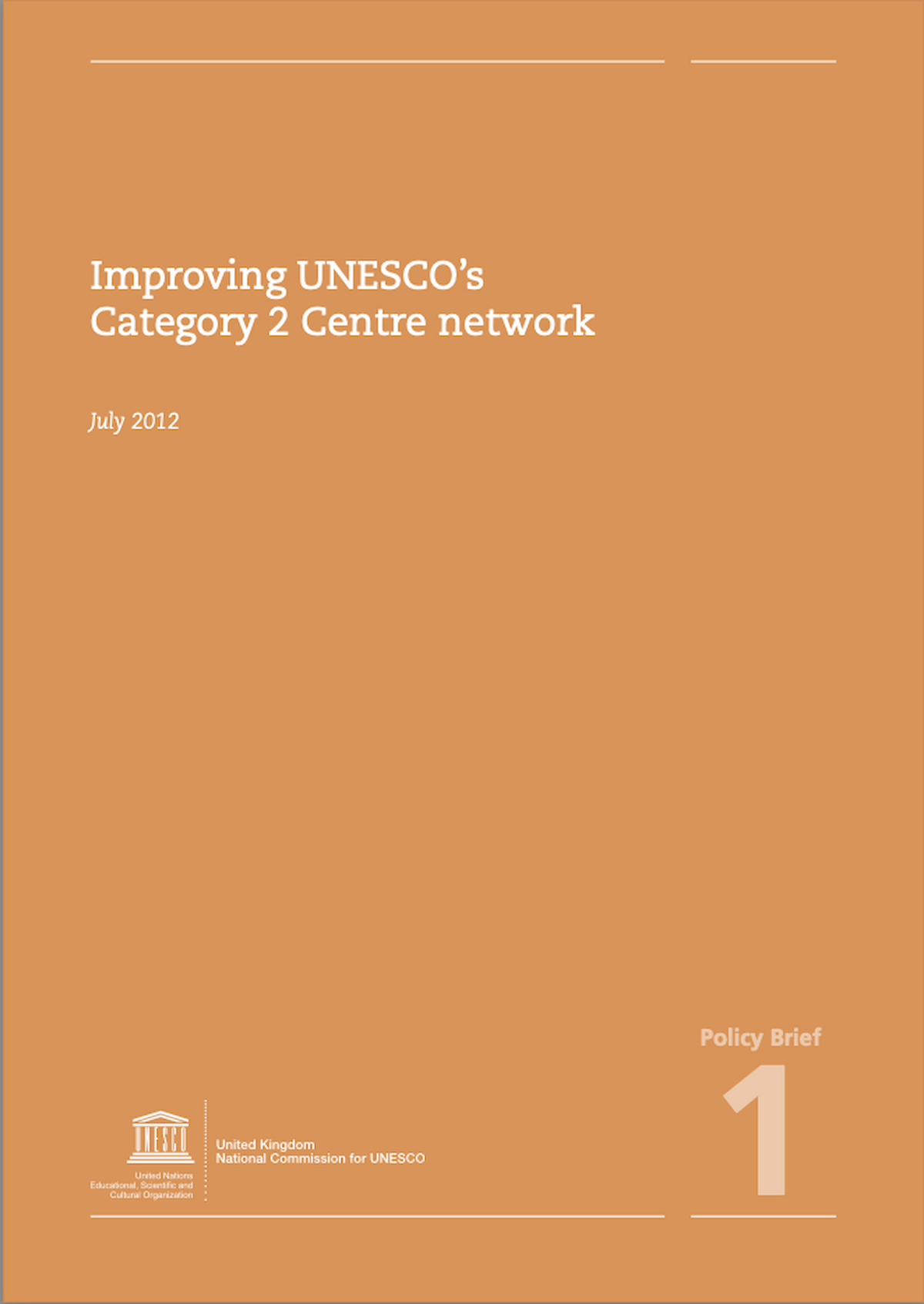 01-Policy-Brief - Improving UNESCO Category 2 Centre Network | UNESCO in the UK