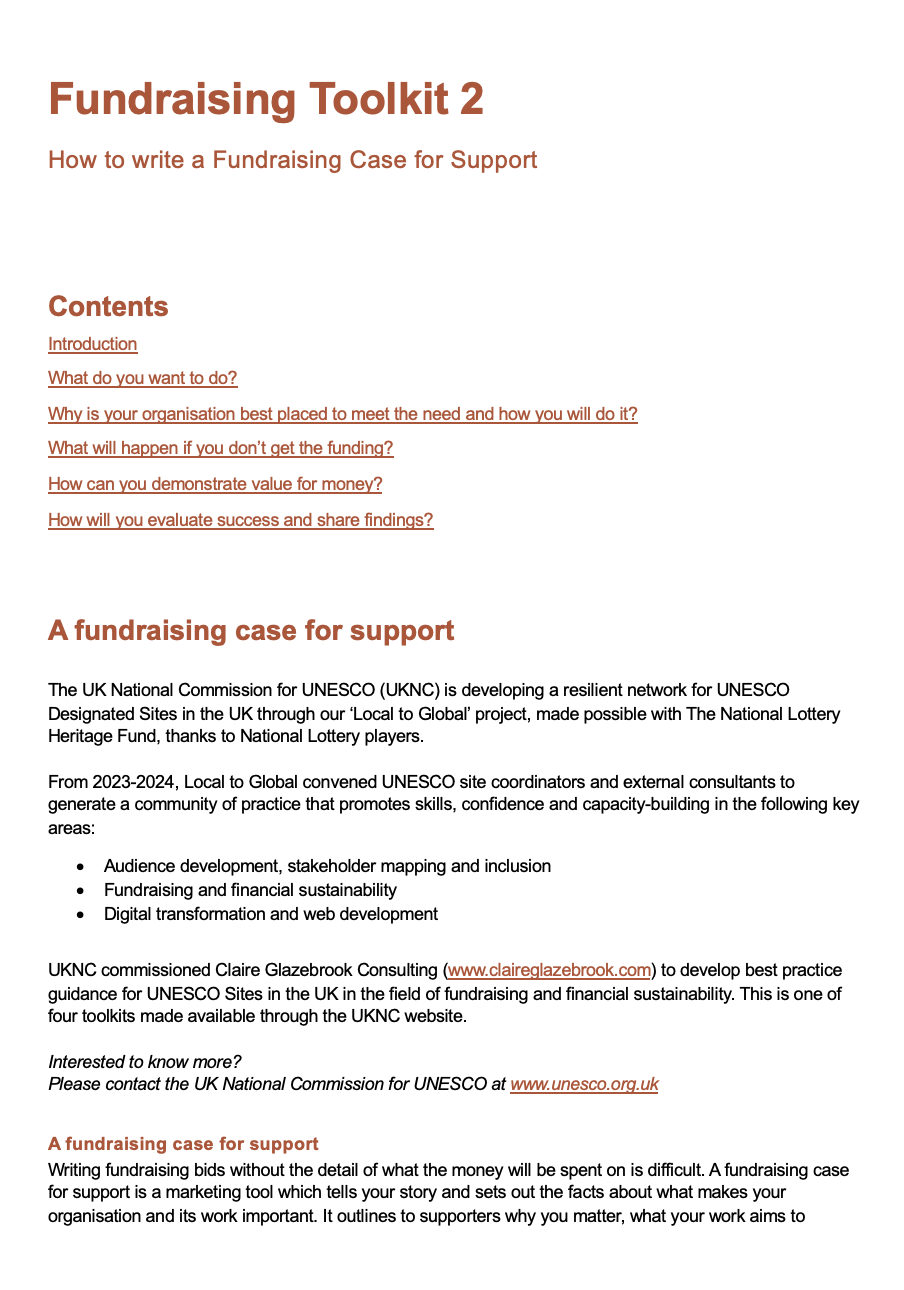 Fundraising Toolkit 2 - How to write a Fundrasing Case for Support ...