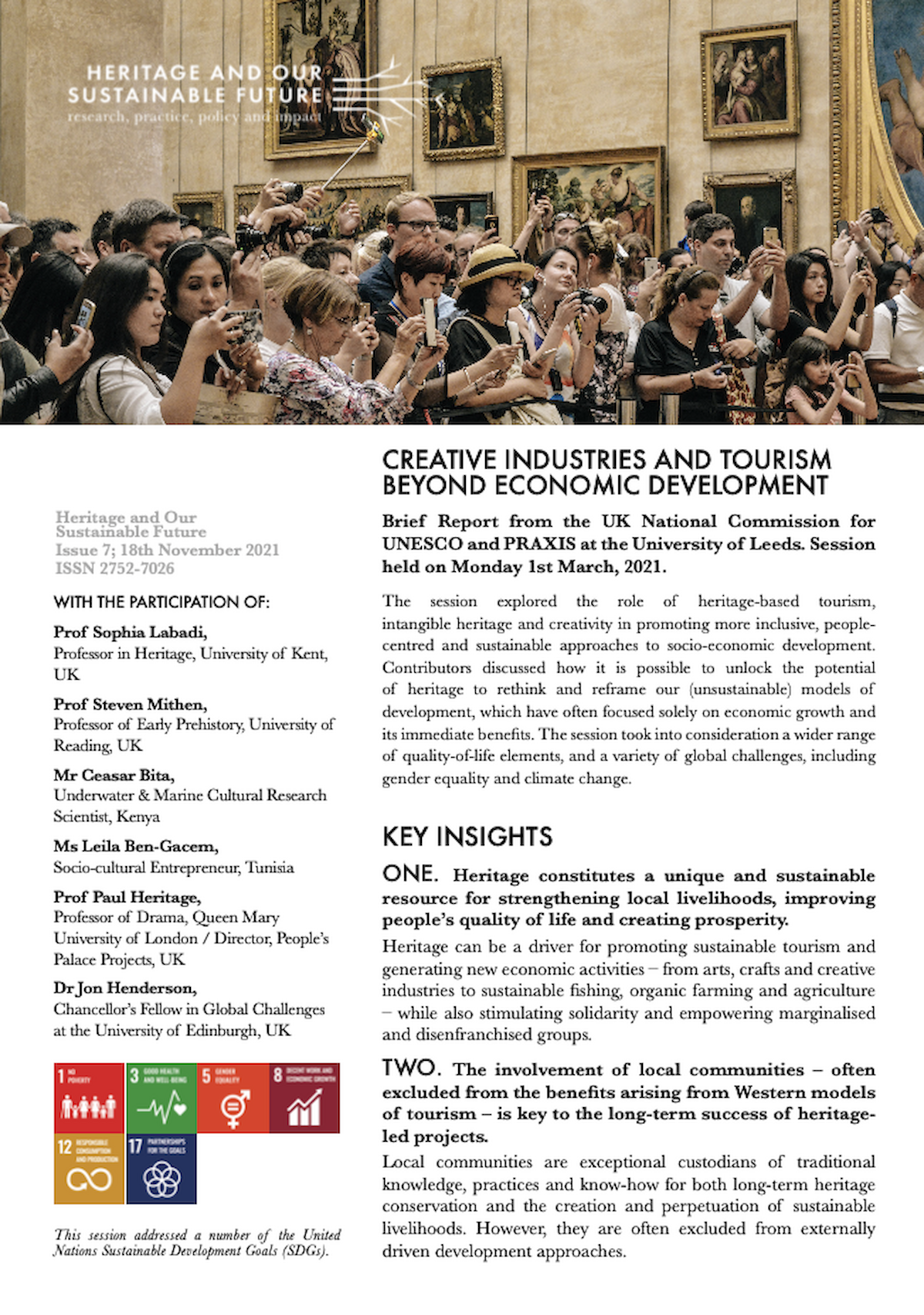 Creative Industries and Tourism Report | UNESCO in the UK