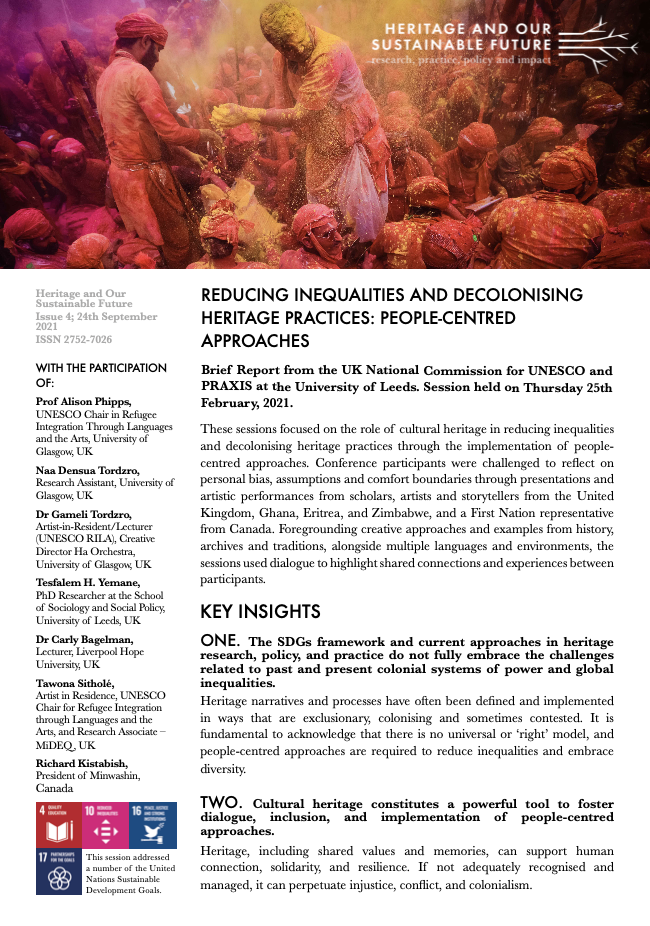 Reducing Inequalities and Decolonising Heritage Practices People ...