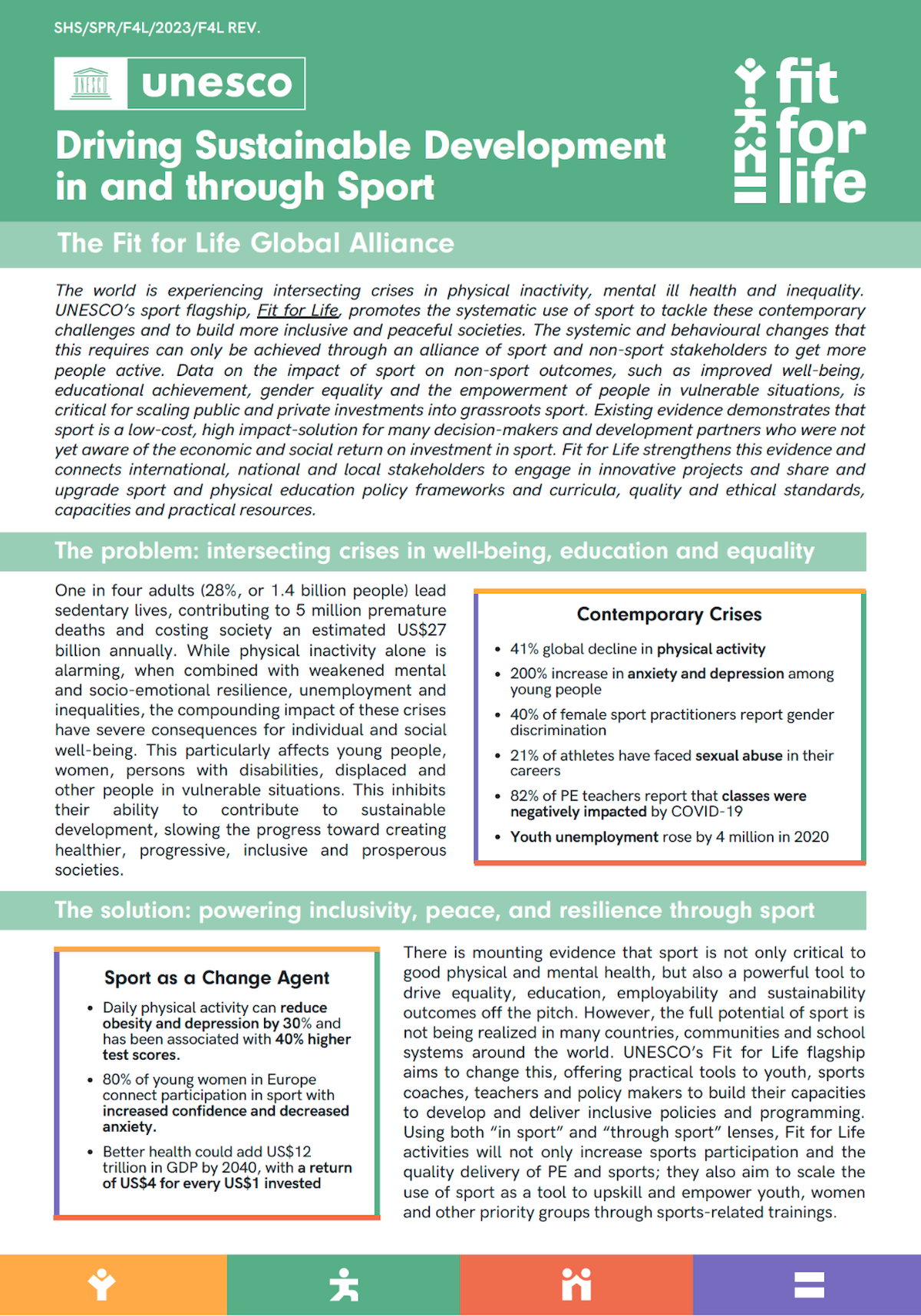 Fit for Life: Driving Sustainable Development in and through Sport ...